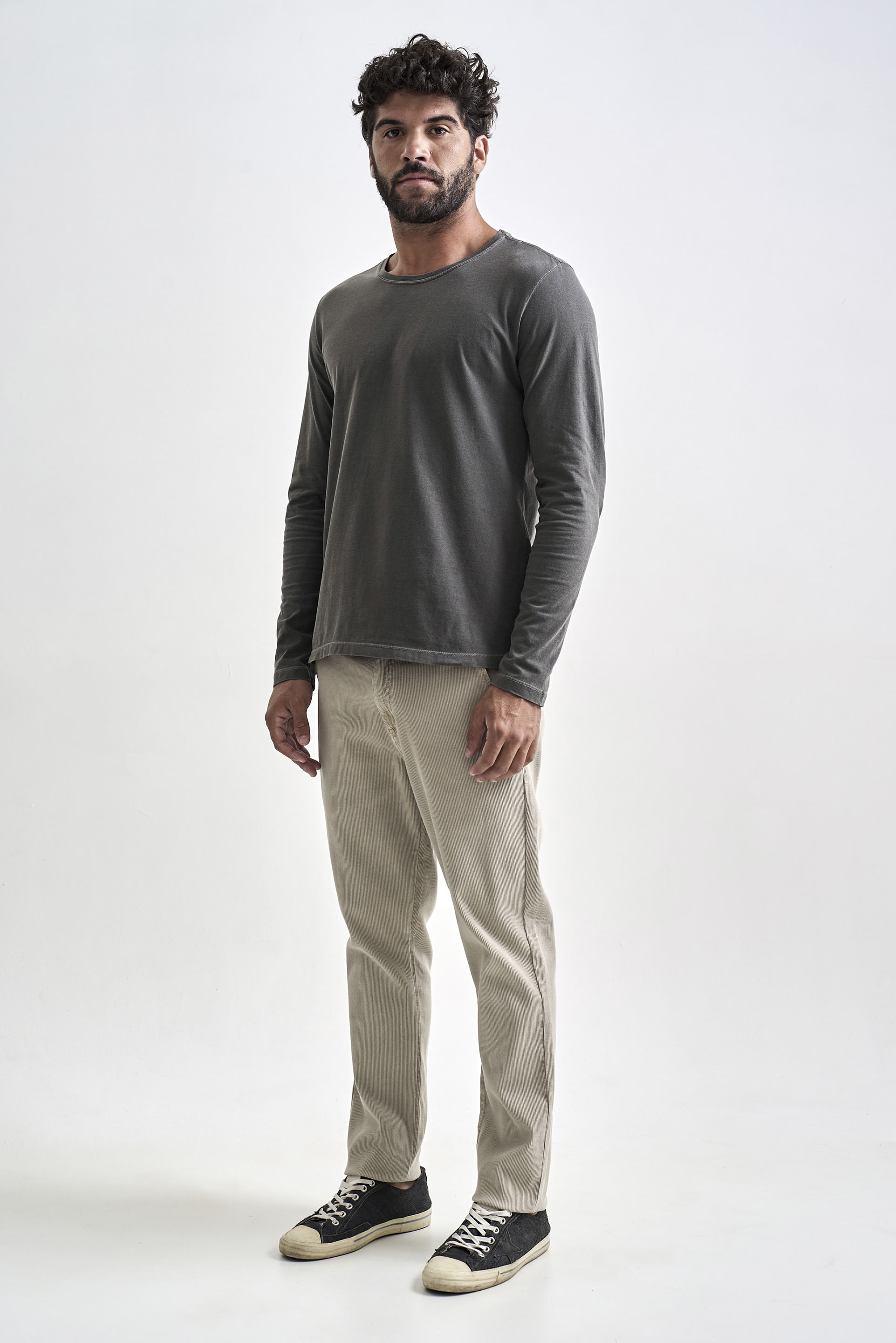 Camiseta Basic Manga Longa Stone Cinza Old | Austral